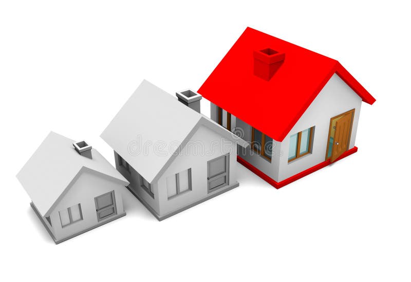 Three houses on white stock illustration. Illustration of home - 45268166