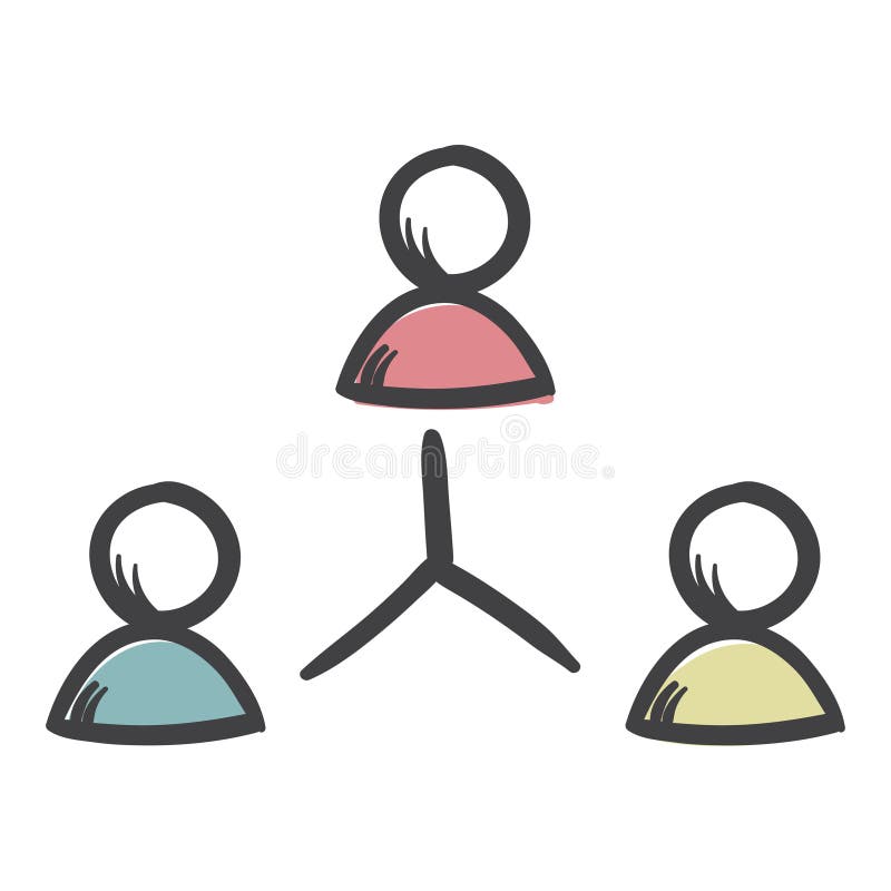 Three Human Figures. Vector Hand Drawn Illustration for Sticker, Print ...