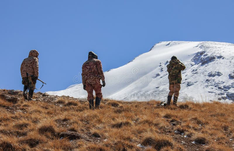 Hunting Weapons Siberian Hunters in the Winter the Den Stock Image ...