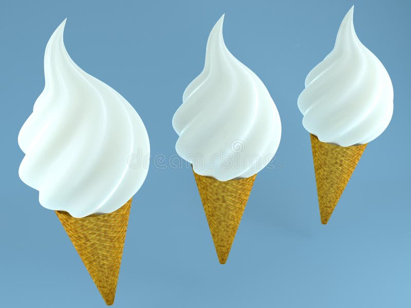 Three ice creams on blue stock illustration. Illustration of abstract ...