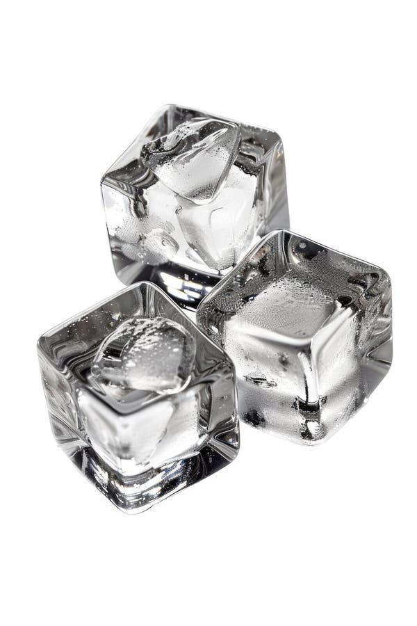 Three Ice Cubes Arranged in a Stack, Suitable for Various Cold Drink ...