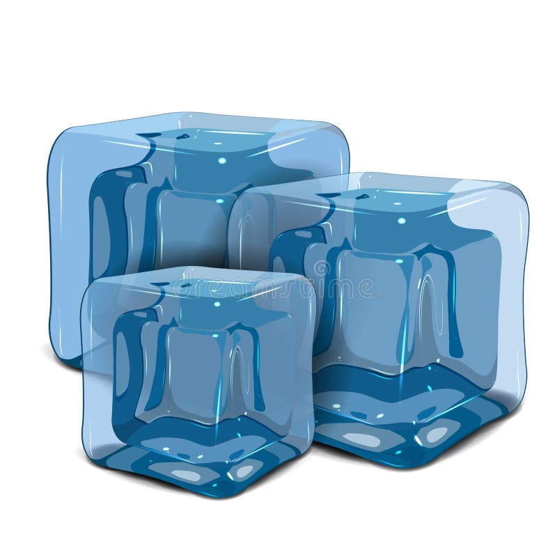 Three ice cubes stock vector. Illustration of background - 63815223