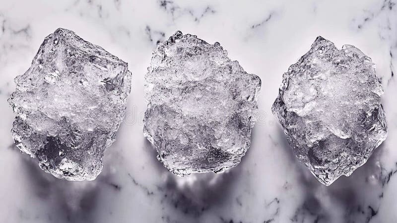 Three ice cubes on marble stock illustration. Illustration of drinkware ...