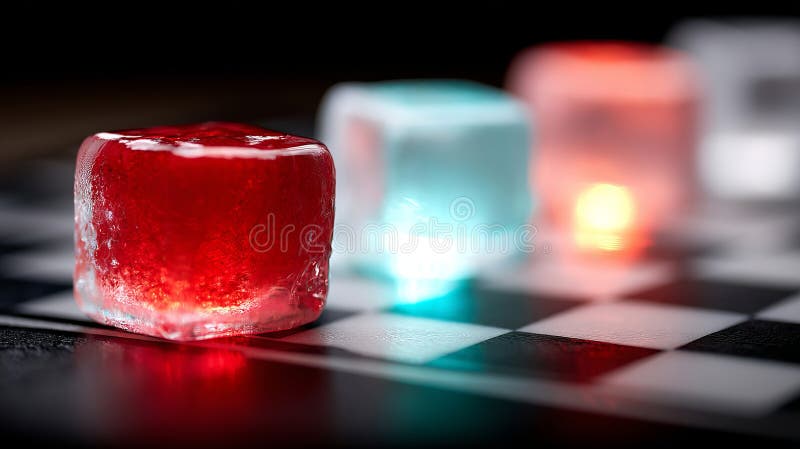 Three Ice Cubes are Being Dropped into Water with Splash. Generative AI ...