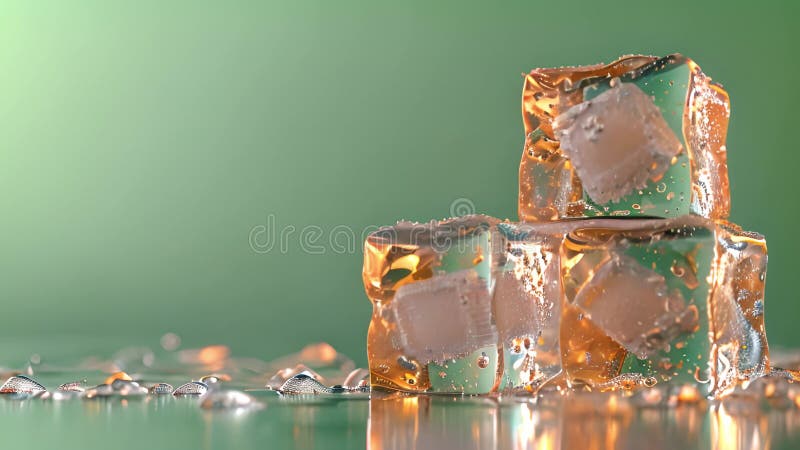 Three Ice Cubes Stacked on Top of Each Other Stock Video - Video of ...