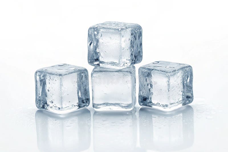 Three Ice Cubes on White Background Stock Photo - Image of fresh ...