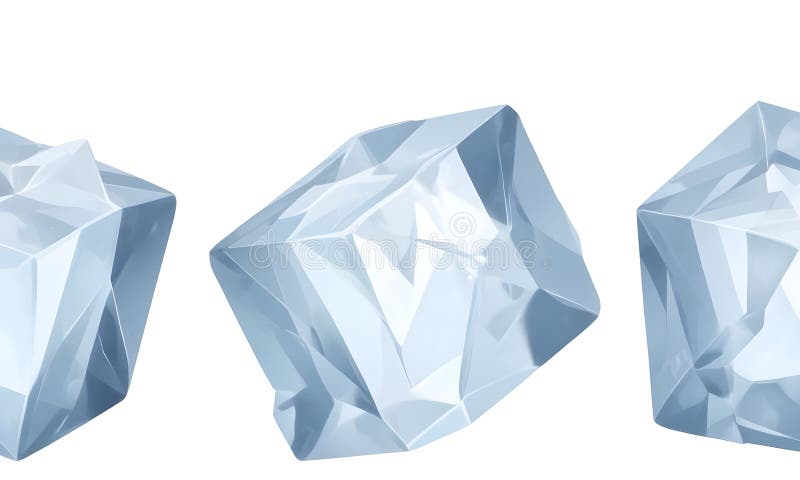 Three Ice Cubes on a White Background Stock Vector - Illustration of ...