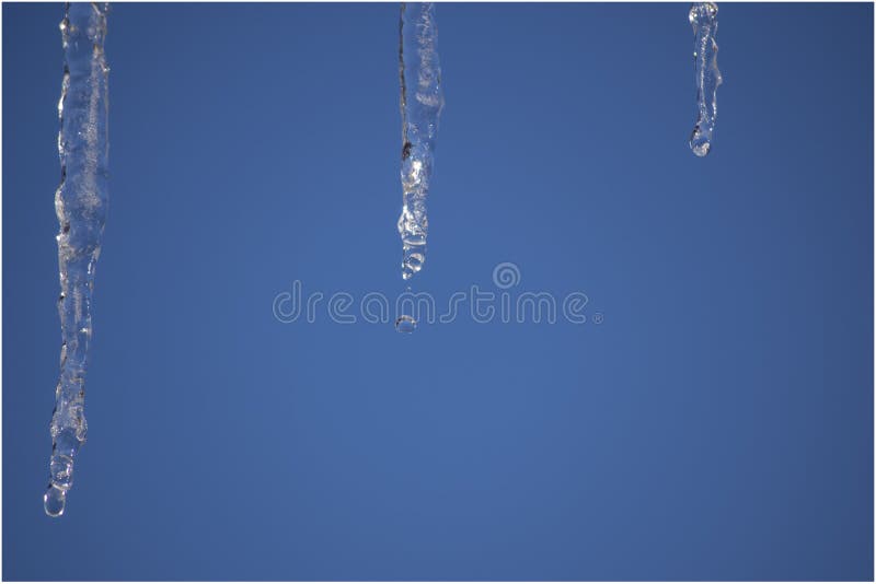 Three Ice Drops with a Water Drop. Stock Photo - Image of three, warms ...