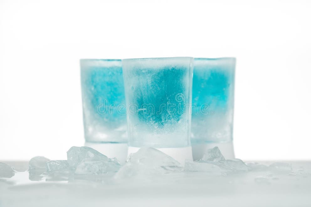 Three Ice Shots stock image. Image of vodka, shooter - 131191733
