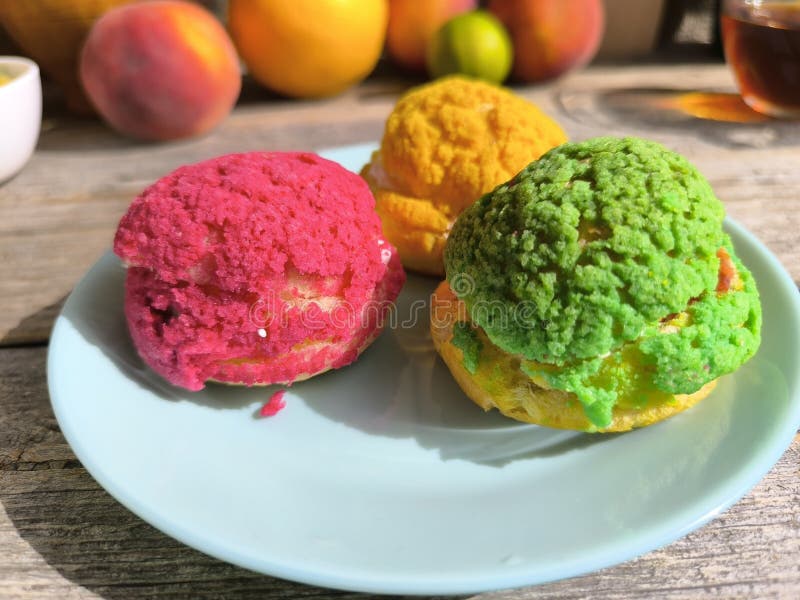 Three Iced Cakes on a Plate. Stock Photo - Image of indulgence, festive ...