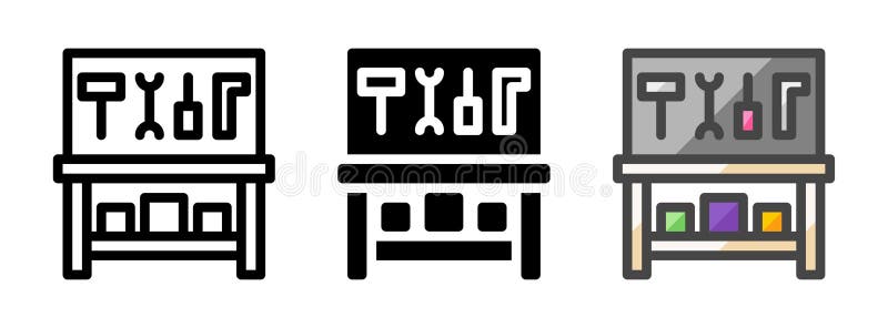 Workbench Outline Icon Stock Illustrations – 808 Workbench Outline Icon ...