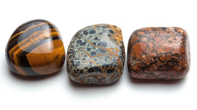 Three Identical-sized Stones, Tiger S Eye, Jasper, and Obsidian ...