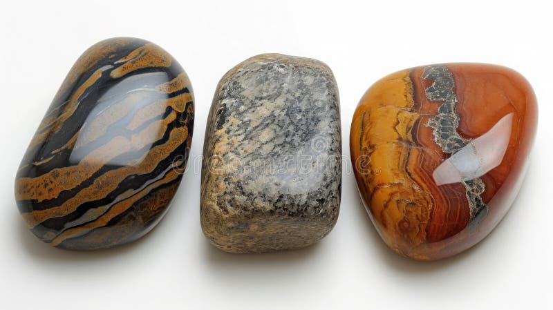 Three Identical-sized Stones, Tiger S Eye, Jasper, and Obsidian ...