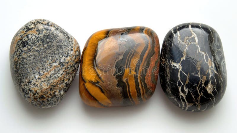 Three Identical-sized Stones, Tiger S Eye, Jasper, and Obsidian ...