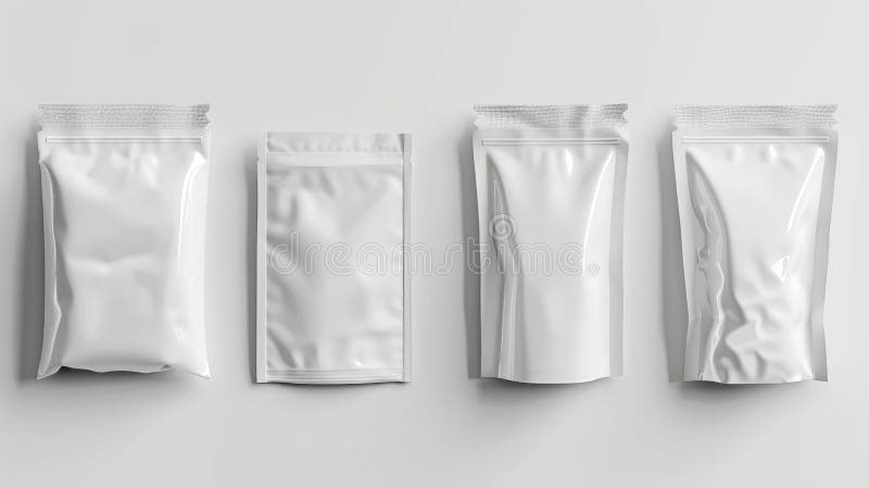 Three Identical White Bags Sitting Side by Side Stock Photo - Image of ...