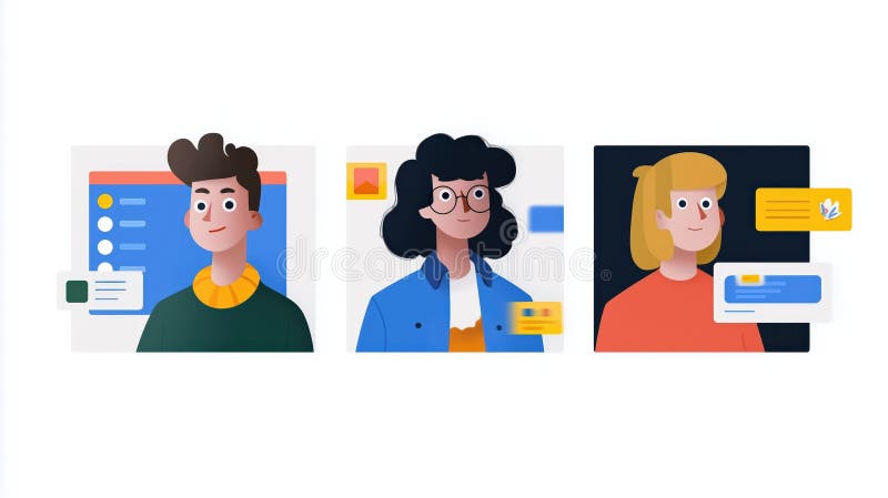 Diverse Portraits of Young Professionals Engaging with Digital Tools ...