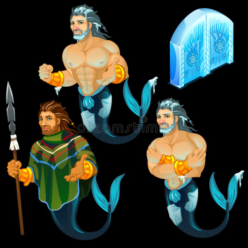 Three Images of the Triton and the Ice Gate Stock Vector - Illustration ...