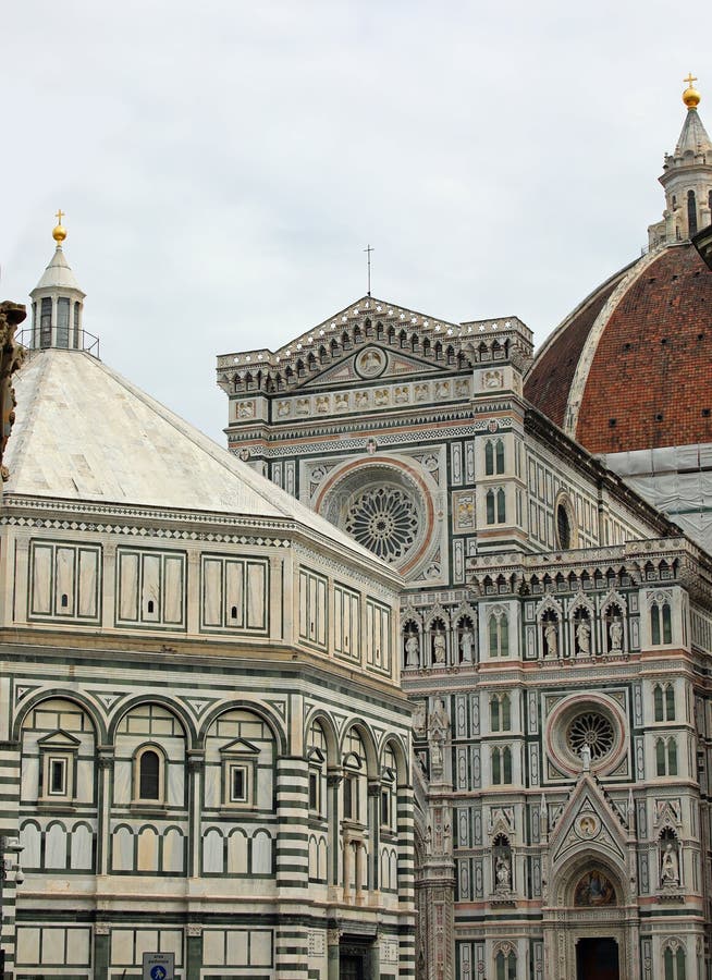Three Important Monuments of Florence in Italy: the Baptistery, the ...