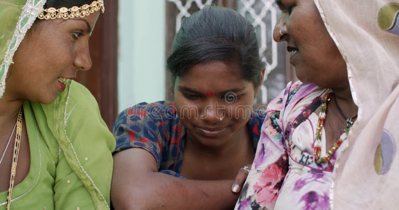 Three Indian Female with Veils Talking Outdoors Stock Image - Image of ...