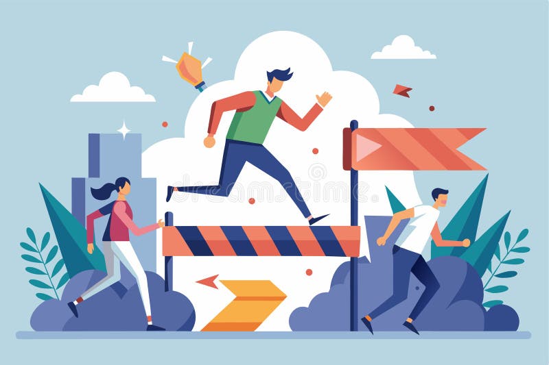 Three Individuals Actively Navigate Barriers while Racing through a ...