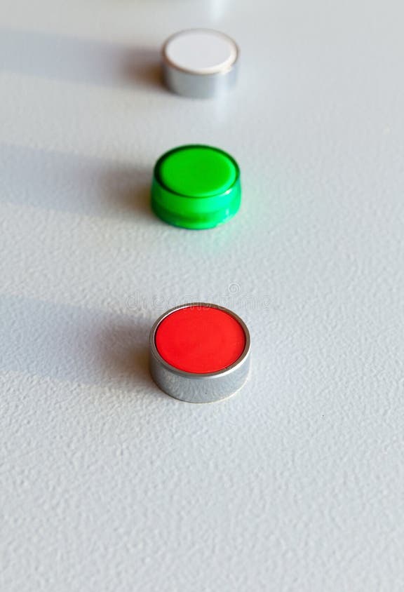 Three Industrial Buttons in a Row Stock Image - Image of button ...
