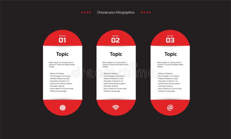 Three Infographic Design with Icons. 3 Options or 3 Steps Stock Vector ...