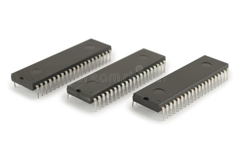 Integrated Circuits Isolated on White Stock Image - Image of data ...