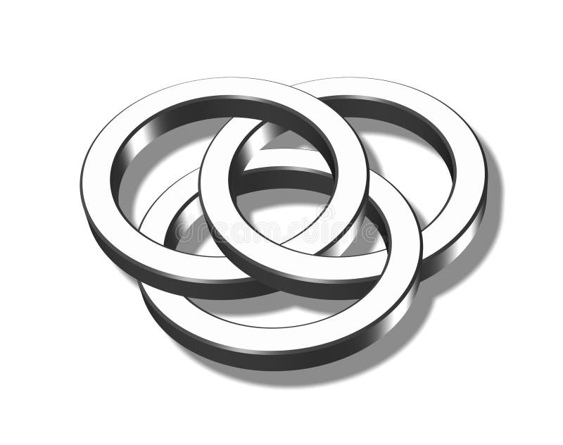 Three Interlaced Metal Rings Stock Illustration - Illustration of ...
