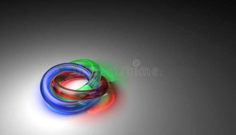 Three Interlocking Colored Glass Rings Stock Photo - Image of glass ...