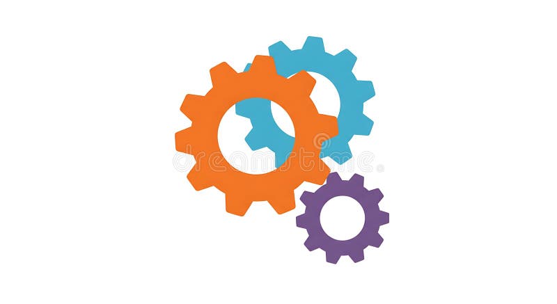 Three Interlocking Gears are Depicted on a White Background. the ...