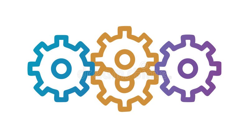Three Interlocking Gears Process Efficiency, Vector Design Generative ...