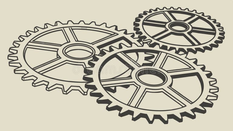 Three Interlocking Gears, Symbolizing Complex Systems and Teamwork ...