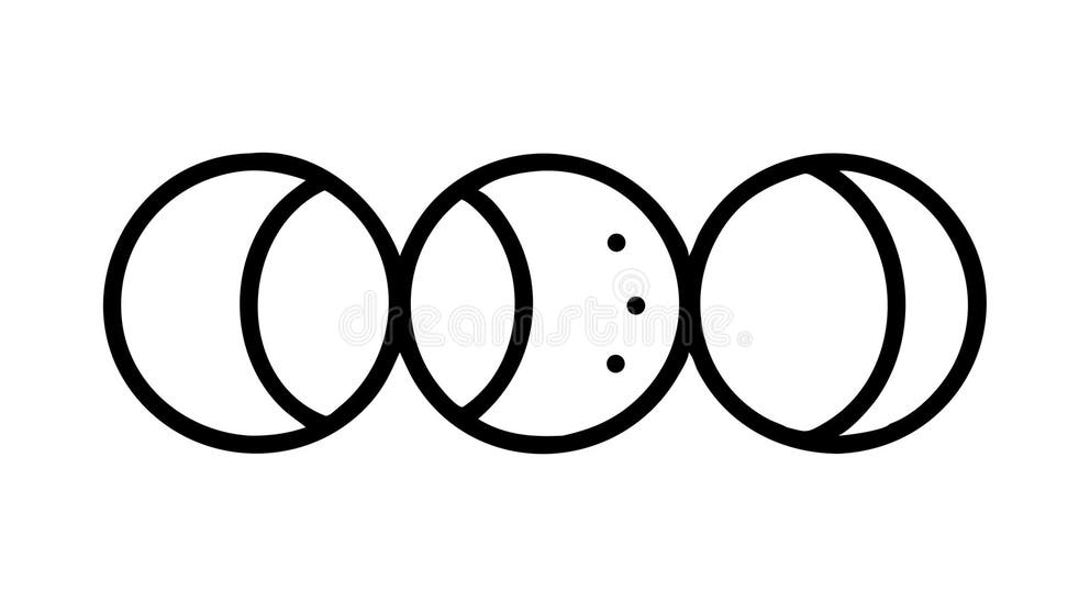 Three Interlocking Rings Icon Representing Connection or Unity , Vector ...