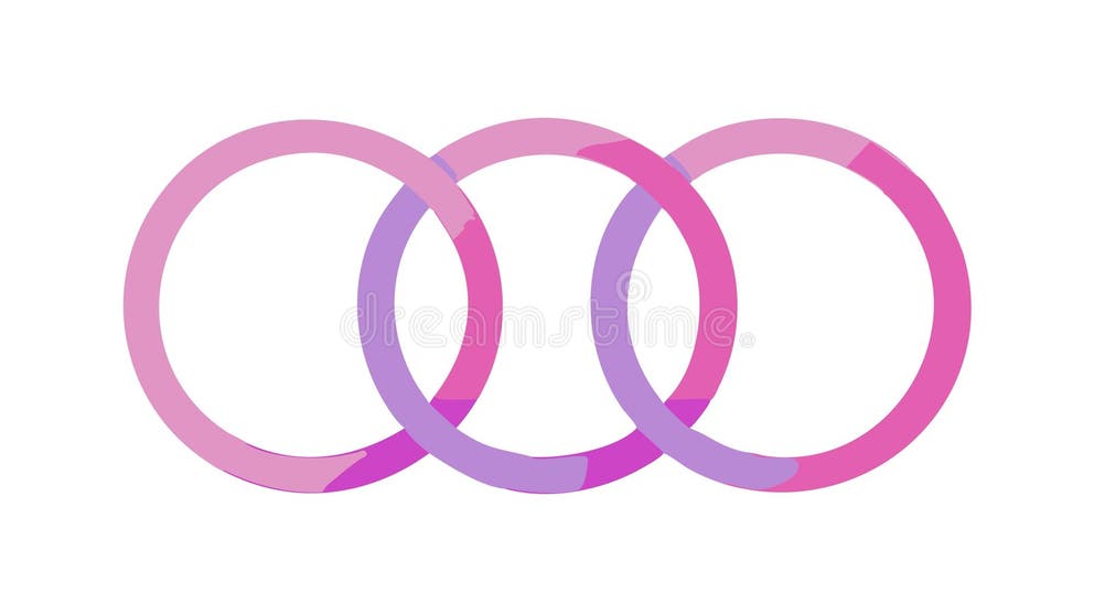 Three Interlocking Rings Icon, Symbolizing Connection and Unity, Vector ...