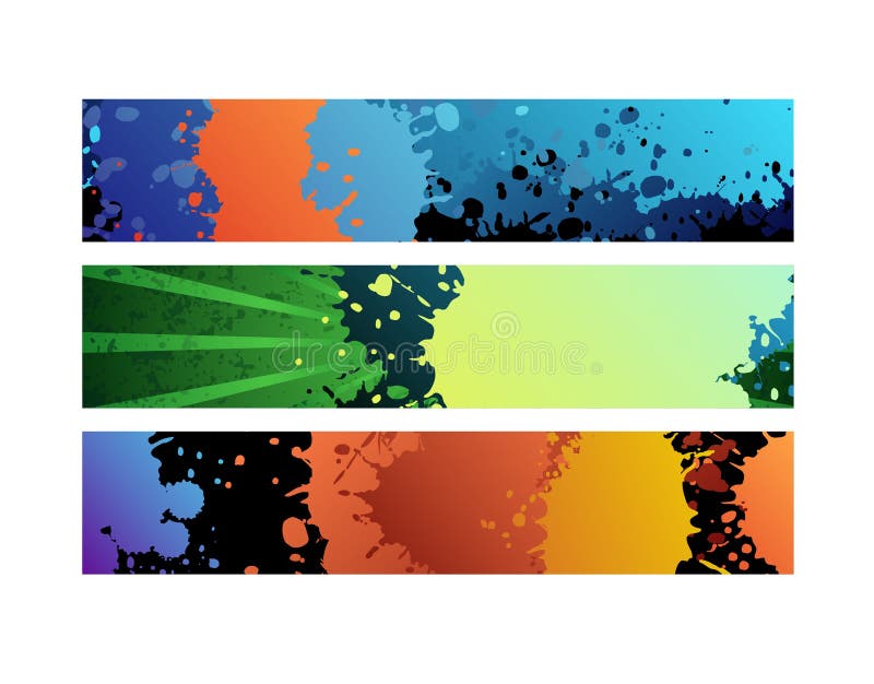 Three isolated banners stock vector. Illustration of background - 15992250