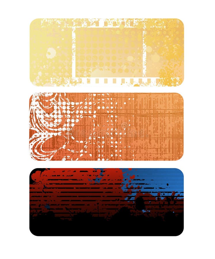 Three isolated cards stock vector. Illustration of background - 15992262