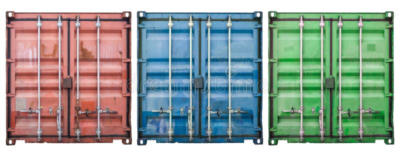 Three Isolated Shipping Containers Stock Photo - Image of industry ...