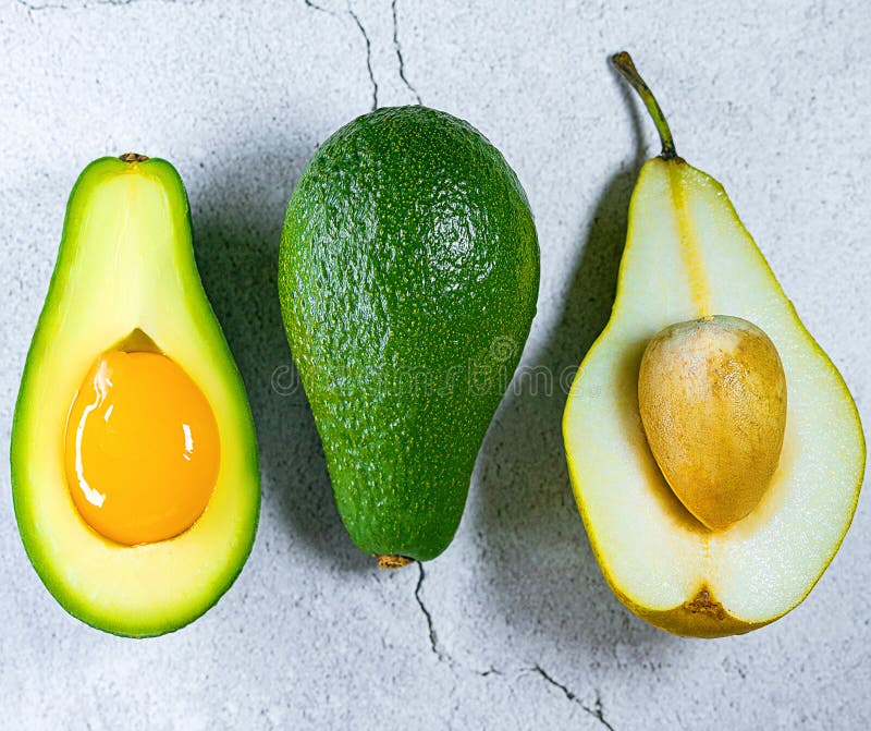 Avocado with Egg Yolk instead of Pit and Pear with Avocado Pit Art ...