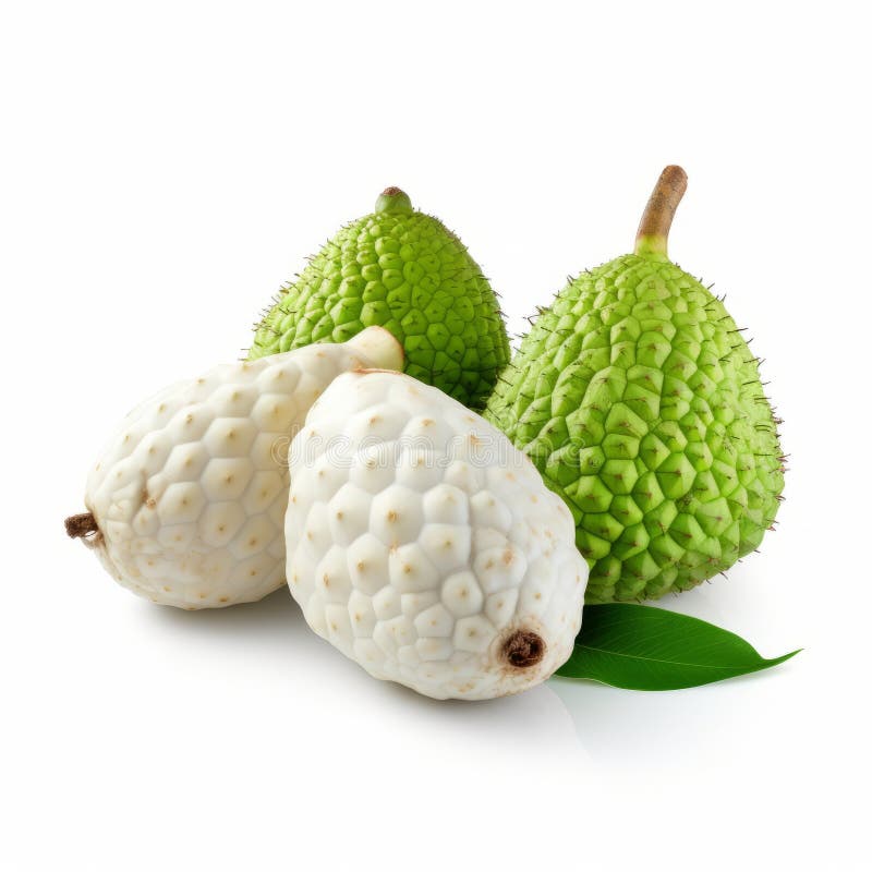 Three Fresh Jackfruit on White Background - Angura Kei Style Stock ...