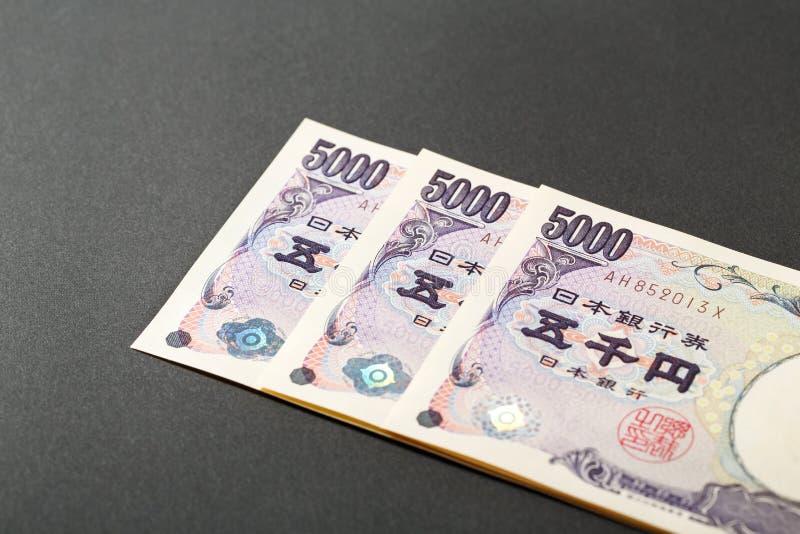 Three Japanese Bank Note 5000 Yen Stock Image - Image of investment ...
