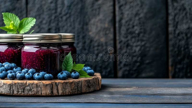 Three Jars Jam Sitting Wooden Table Stock Photos - Free & Royalty-Free ...