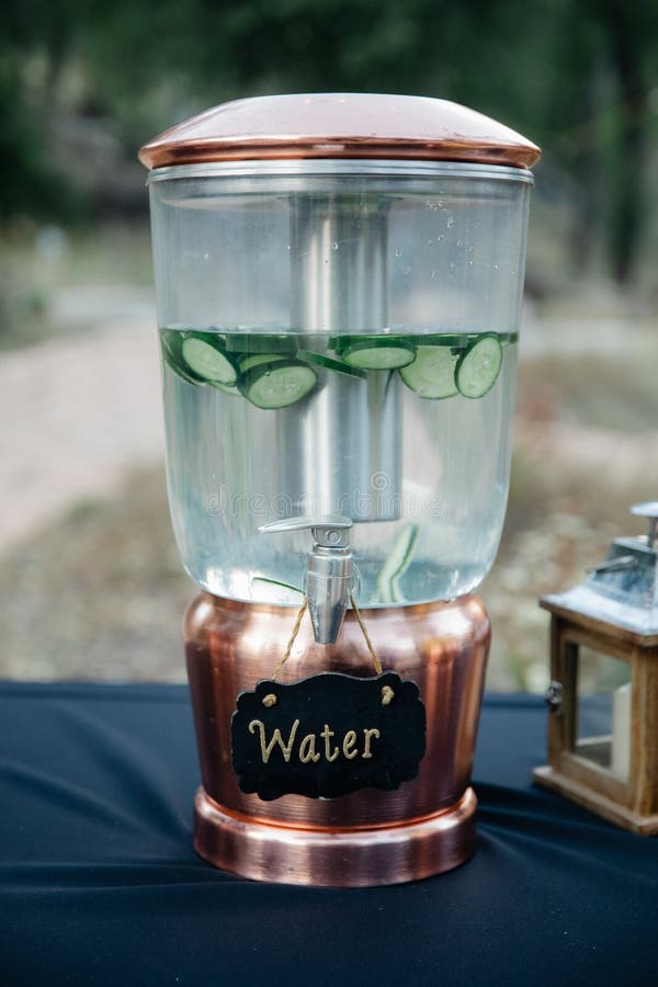 Three Jars with Refreshing Driks - Lemonade, Water and Ice Tea on Navy ...