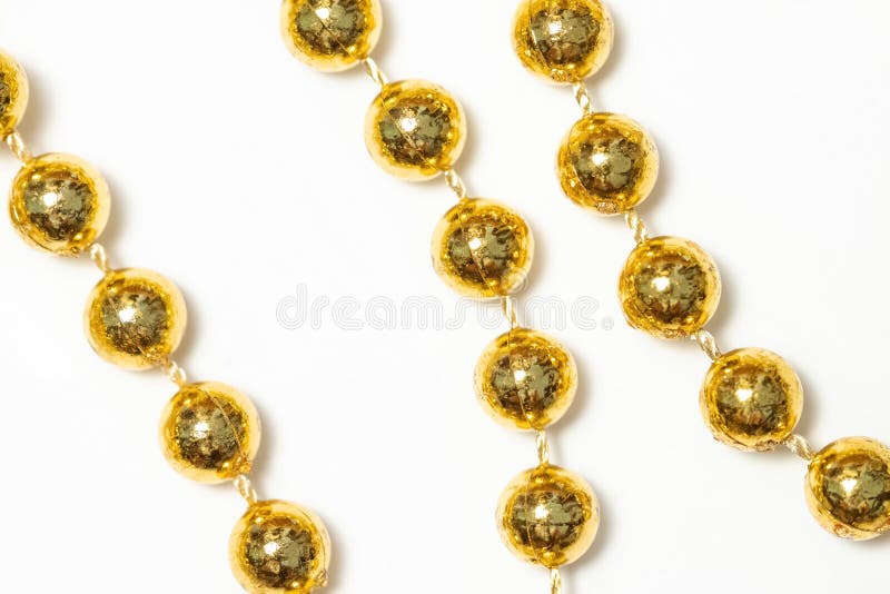 Three Jewel Beads Strings Isolated White Background Stock Image - Image ...