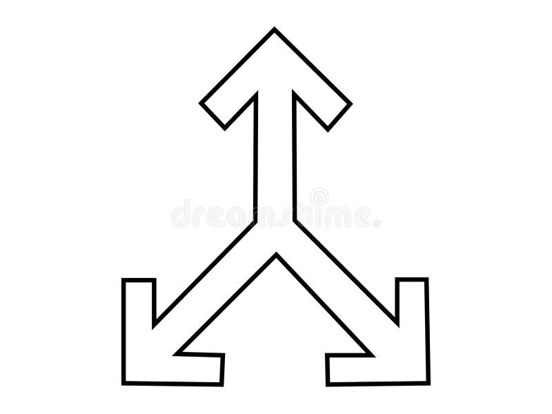 Three joint arrows stock illustration. Illustration of number - 373626446