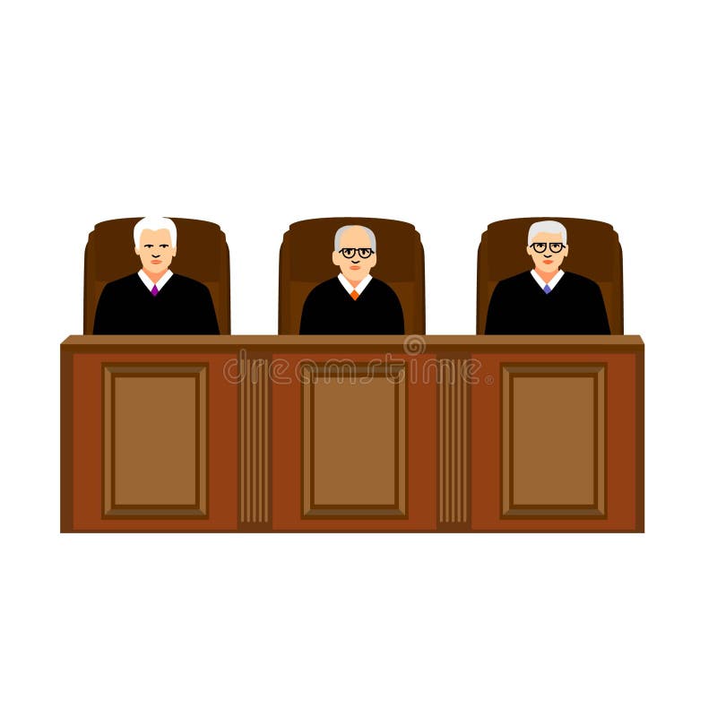 Three Judge Sit in the Chairs Stock Vector - Illustration of judge ...