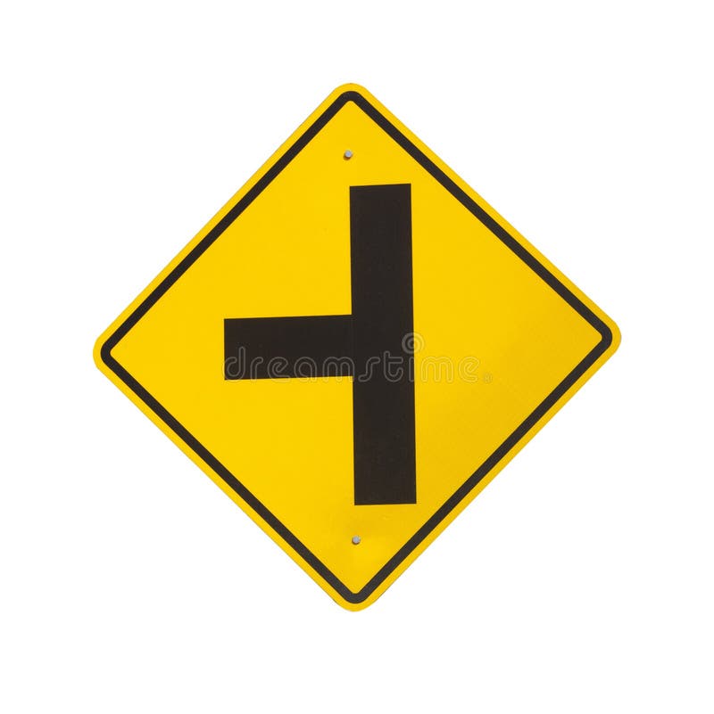 Three Junction Signs on a White Background Stock Photo - Image of ...