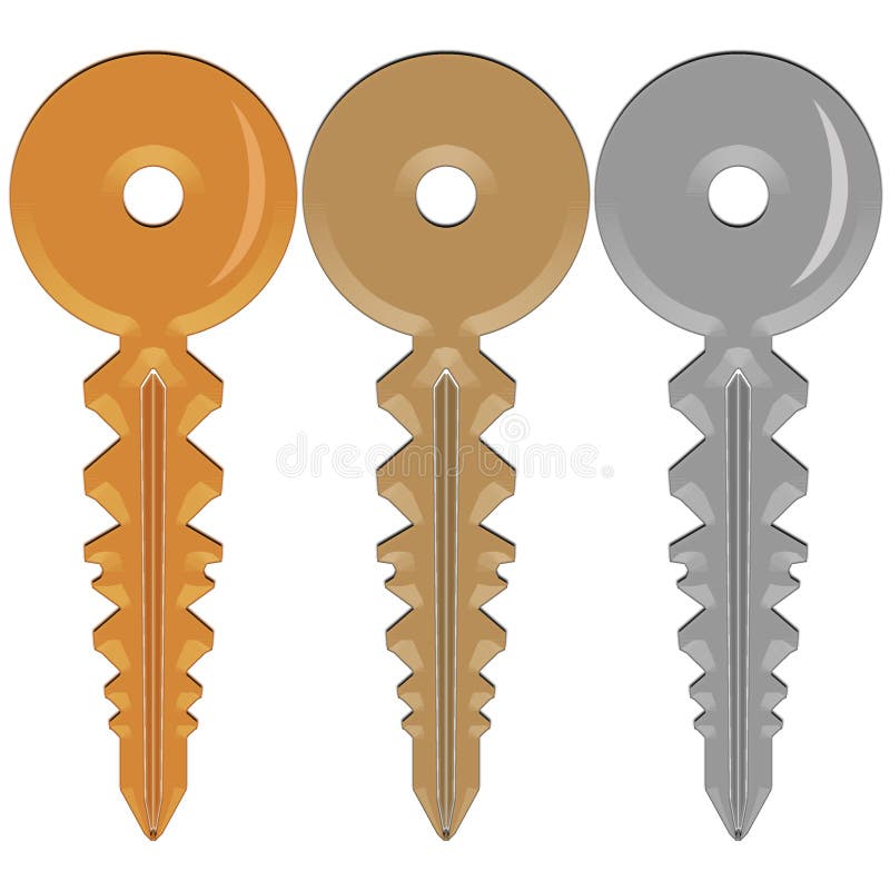 Three Keys stock illustration. Illustration of copper, success - 339397