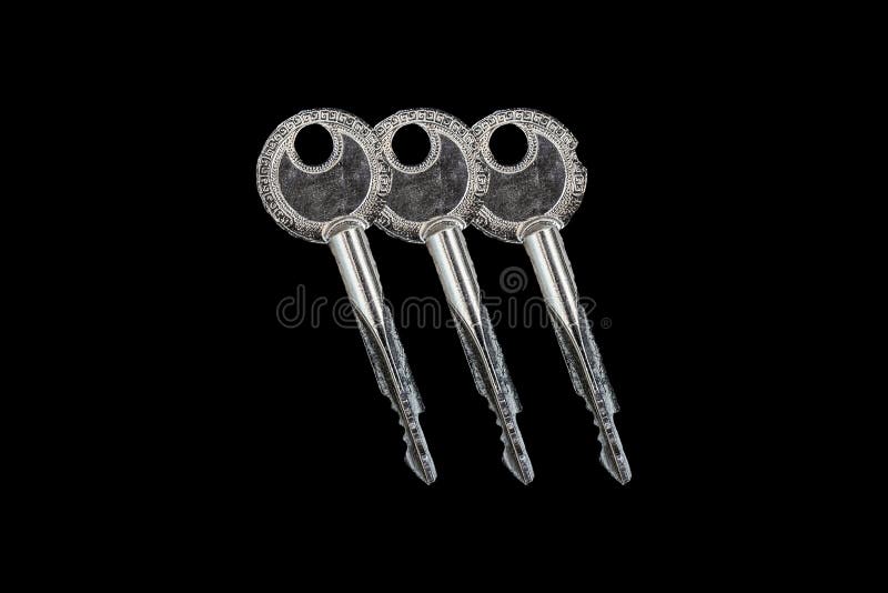 Three Keys on Black stock image. Image of success, iron - 50613239