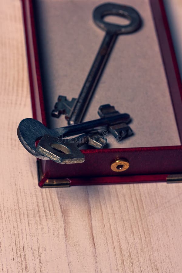 Three Keys are Inside the Red Box. Vintage Stock Photo - Image of ...