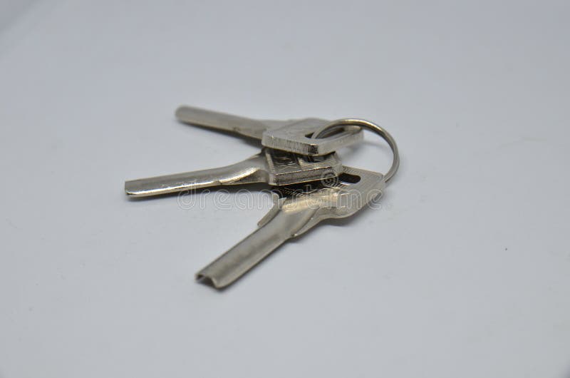 Three Keys with a Ring in Isolated White Background Stock Image - Image ...